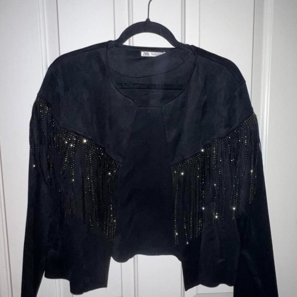 Zara | Jackets & Coats | Zara Fringe Sparkle Jacket | Poshmark